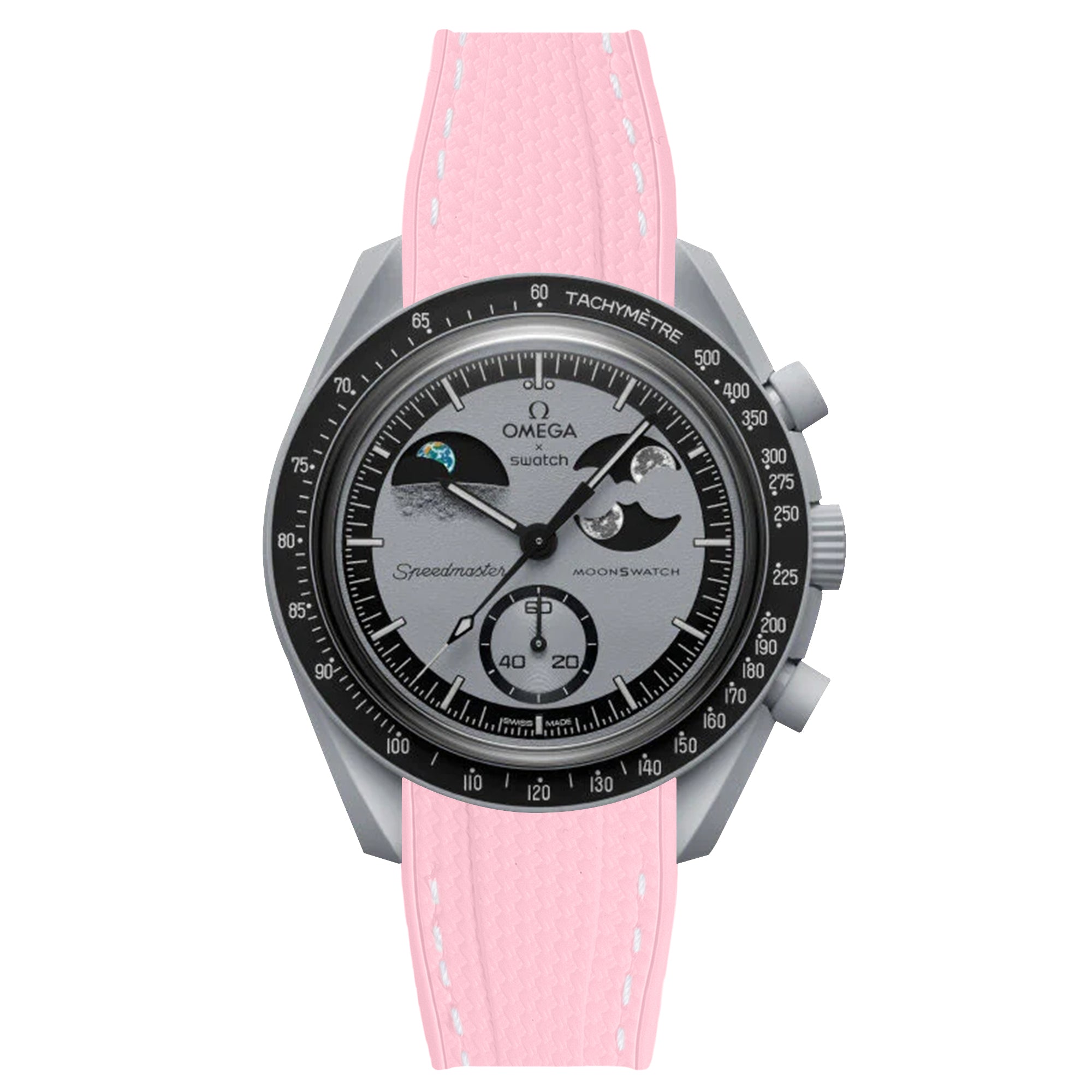 Pink Textured Silicone Watch Strap | Mission to Earthphase