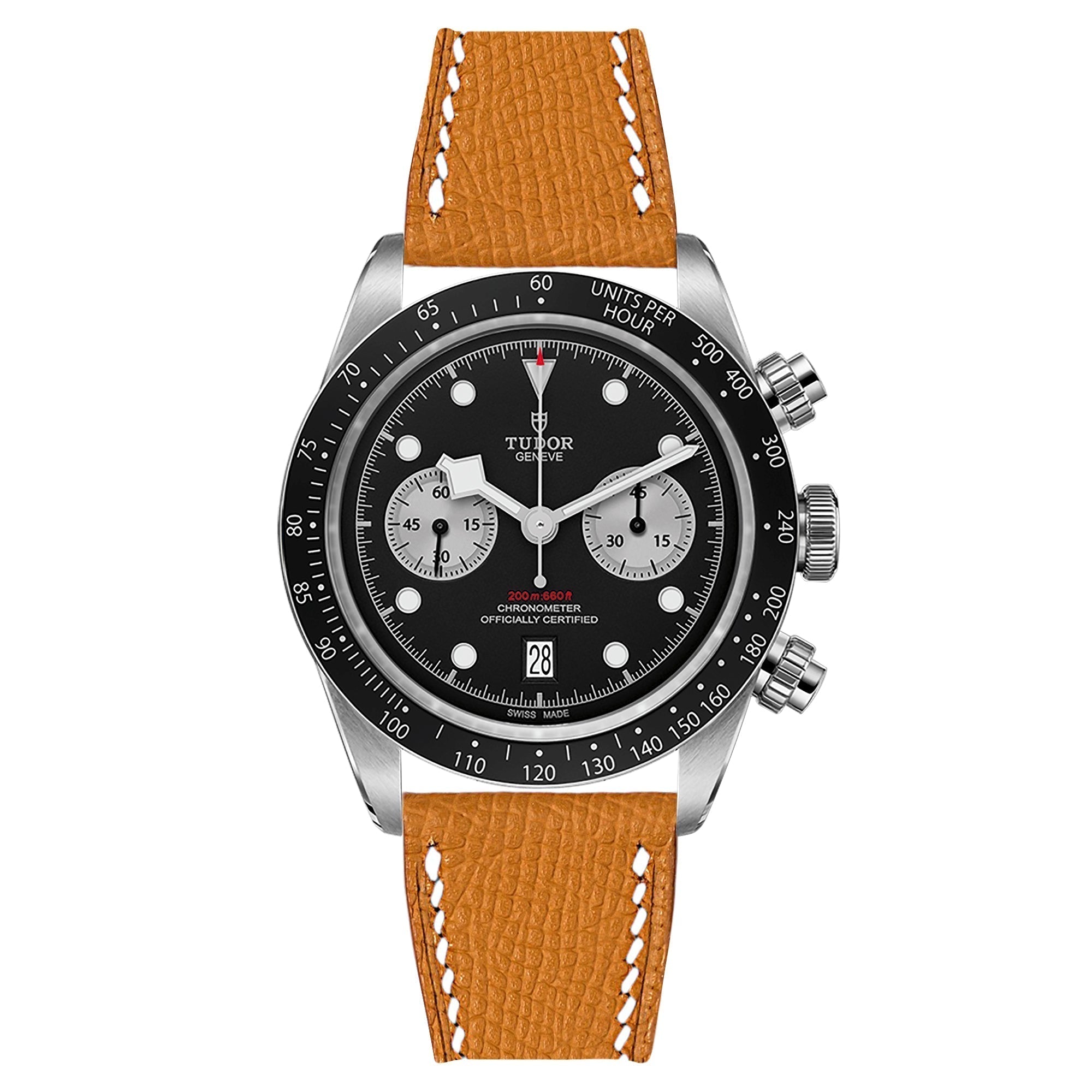 Handcrafted Amber Yellow Epsom Leather Watch Strap | Tudor Black Bay ...