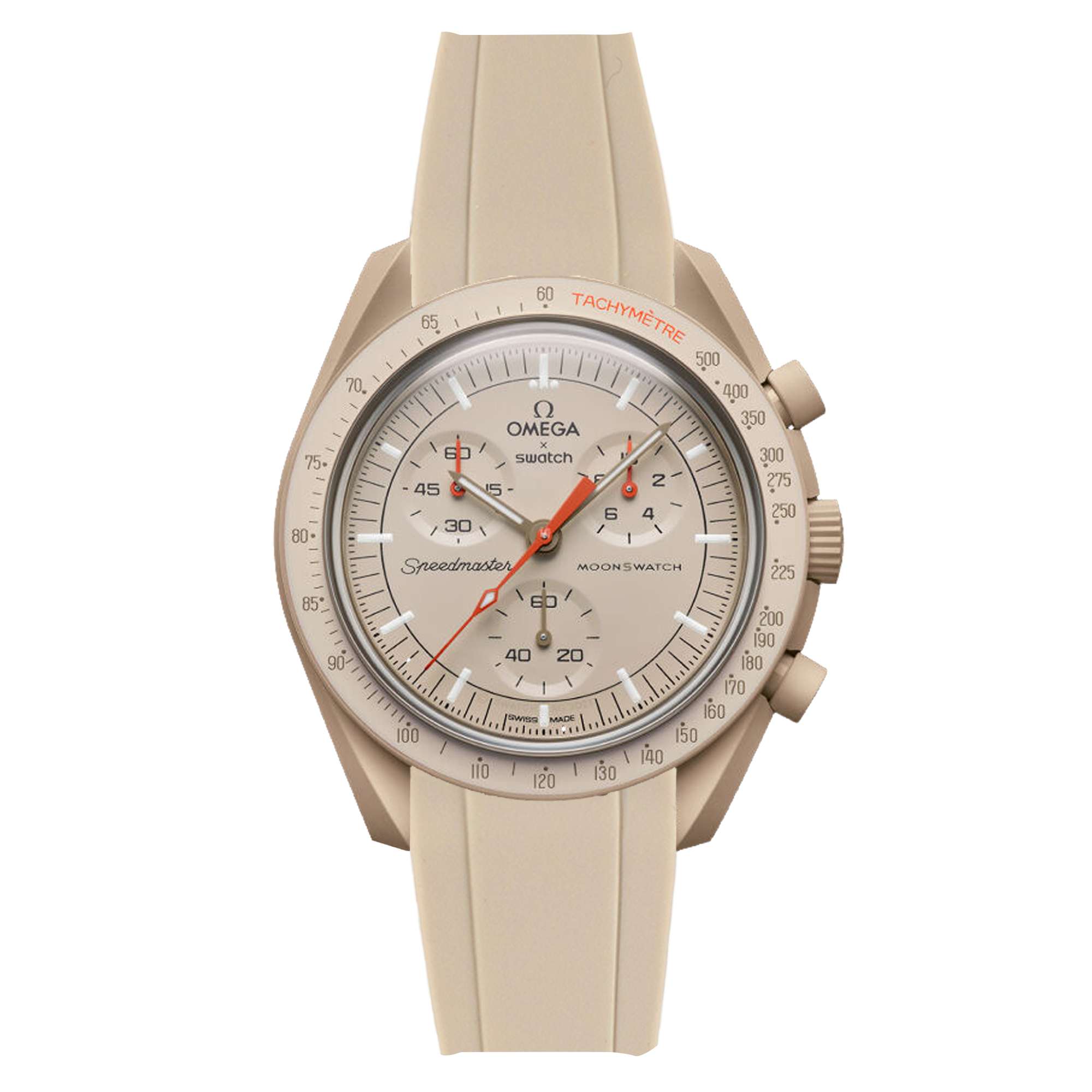 Beige Curved End Rubber Strap | Omega x Swatch | Mission to Jupiter