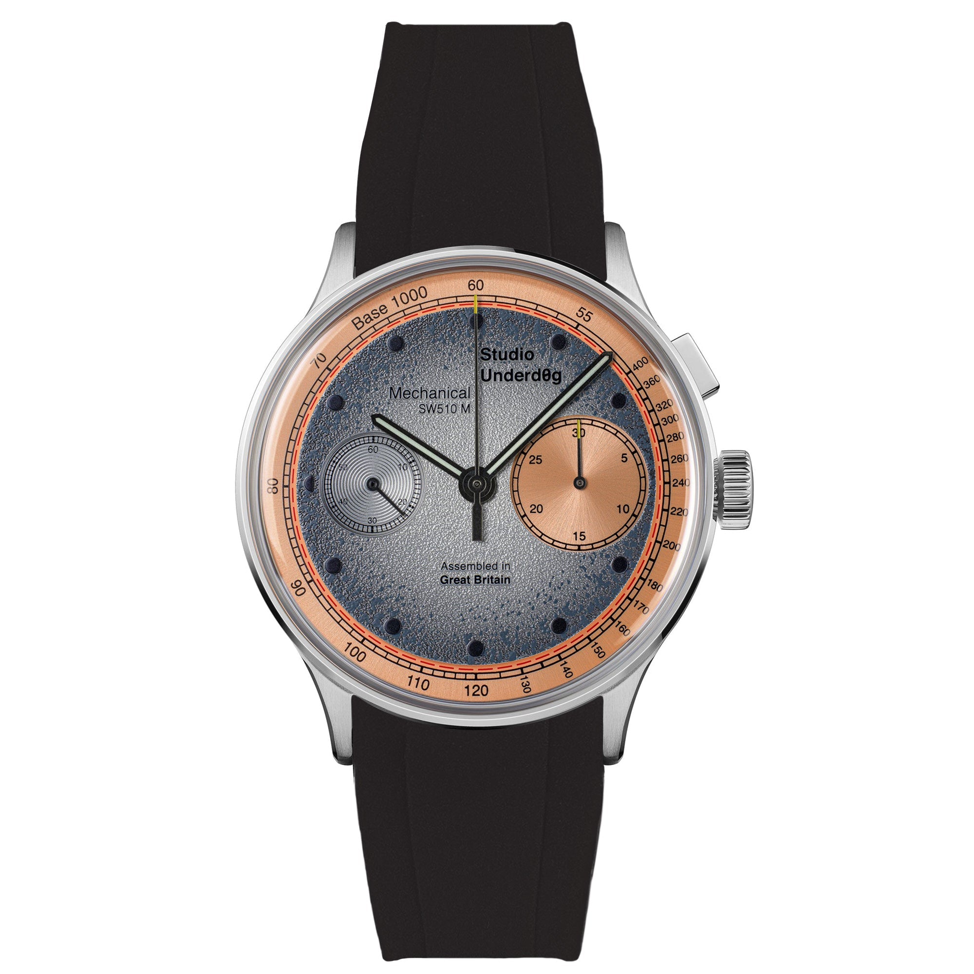 Black Curved End Rubber Strap | Studio Underd0g Watches | 21mm