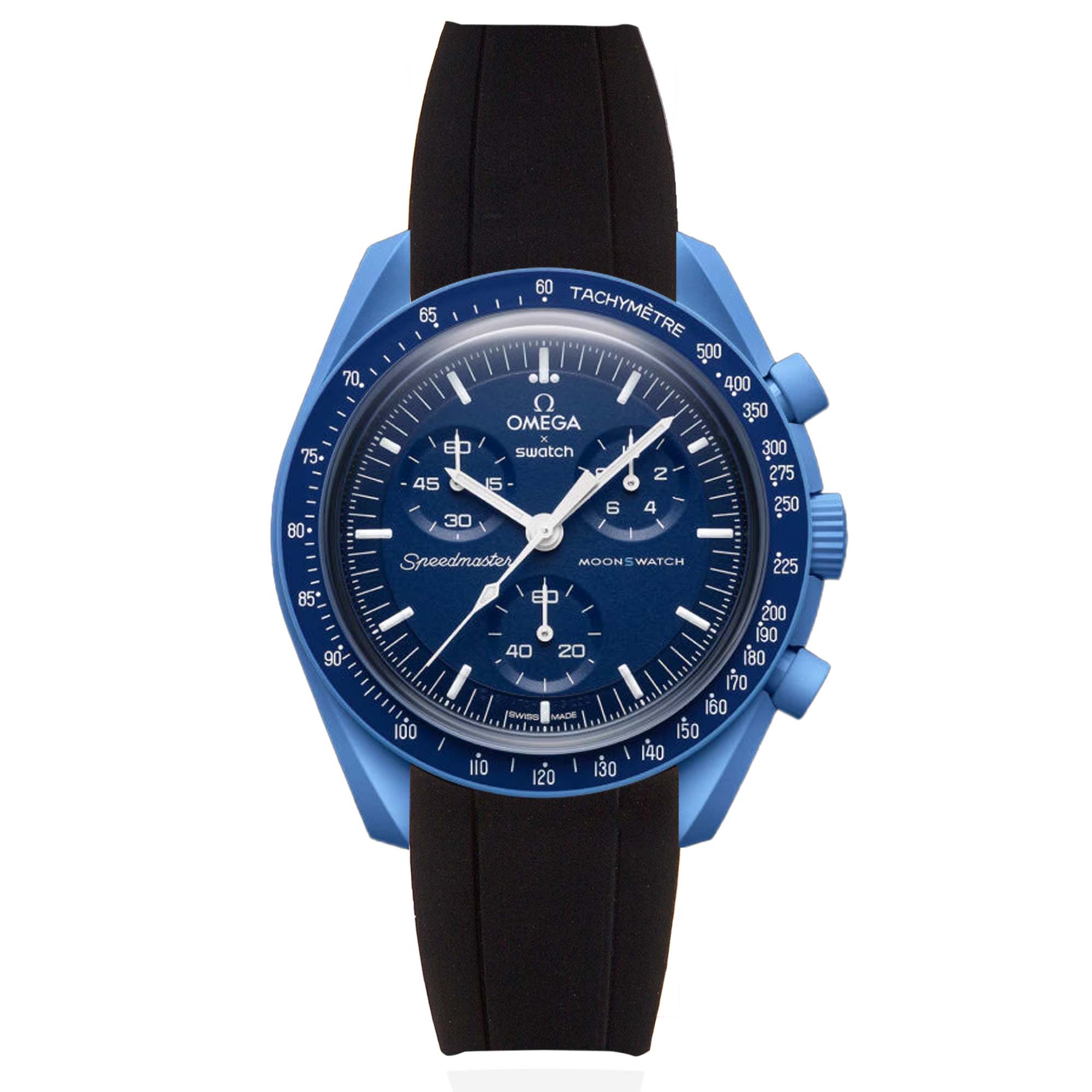 Black Curved End Rubber Strap | Omega x Swatch | Mission to Neptune