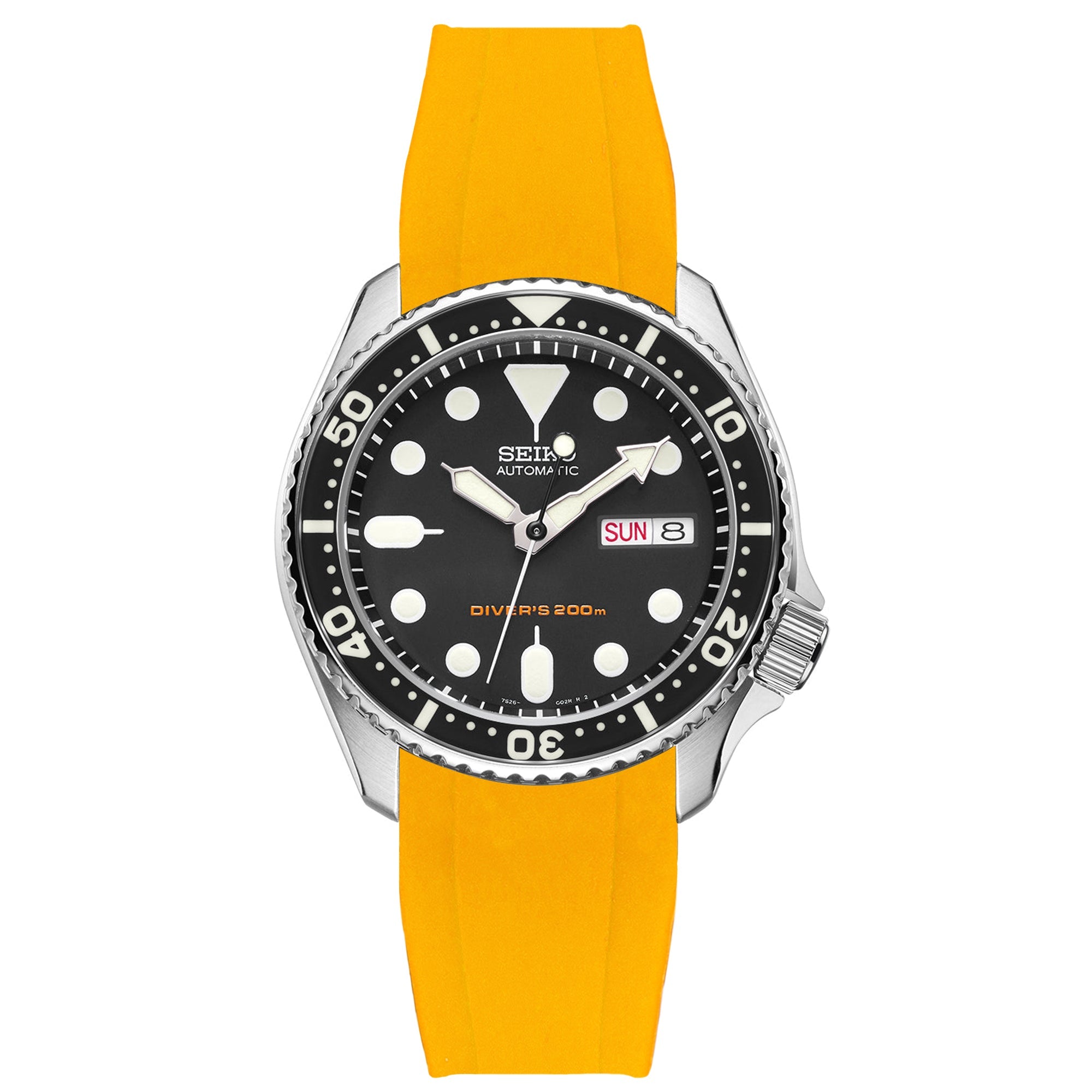 Yellow Silicone Watch Strap | Seiko SKX | 20mm, 22mm