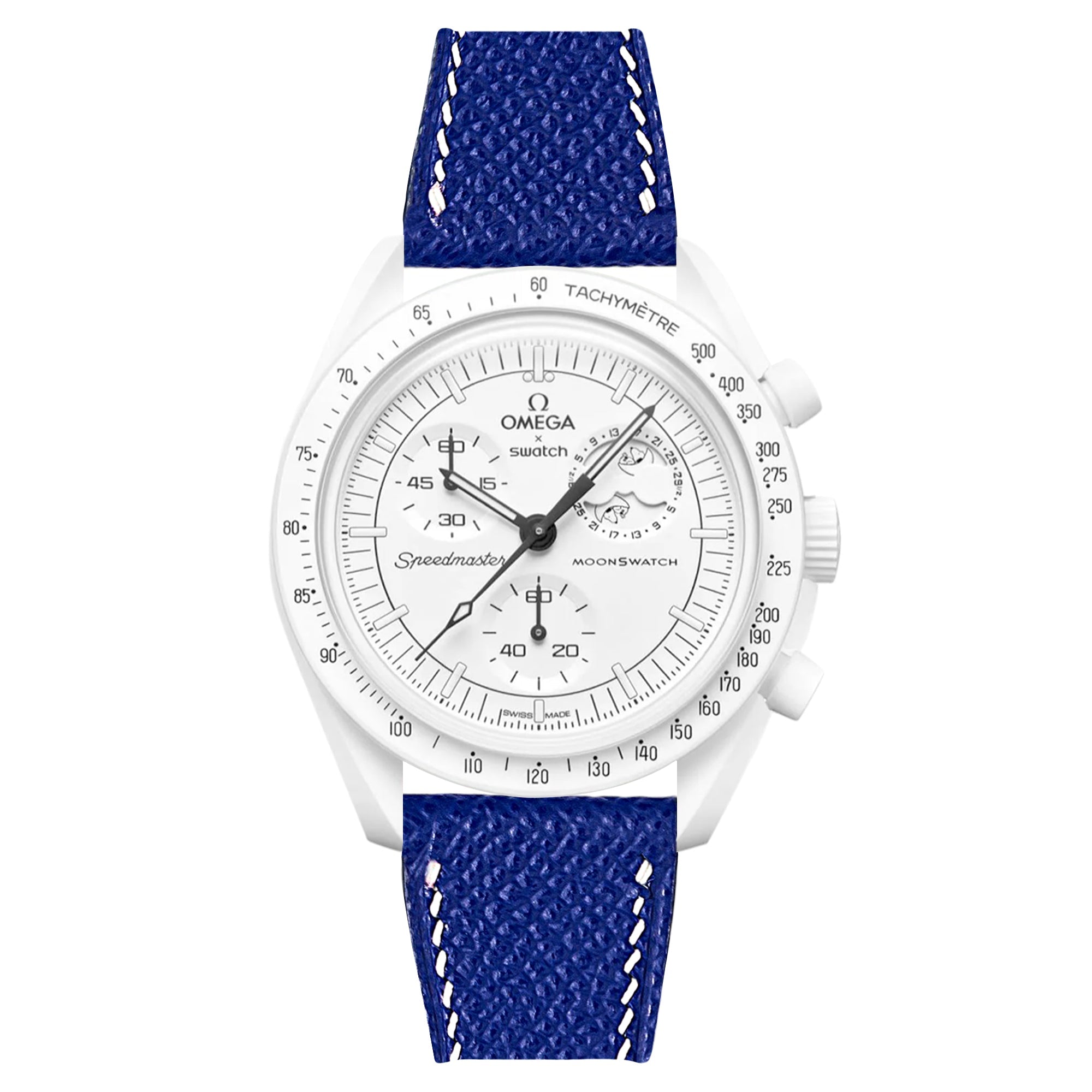 Electric Blue Epsom Watch Strap | Omega x Swatch Moonswatch Full Moon