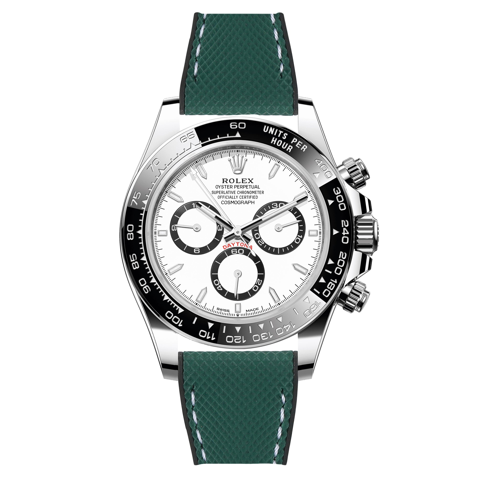 Green Nylon & FKM Rubber Hybrid Watch Strap for Rolex Daytona - 20mm