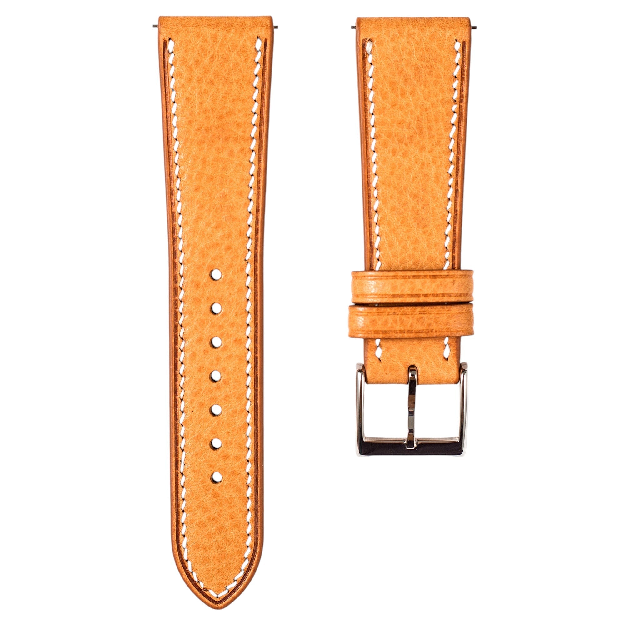 Hand-Stitched Minerva Box Watch Band | Natural | 20mm, 22mm