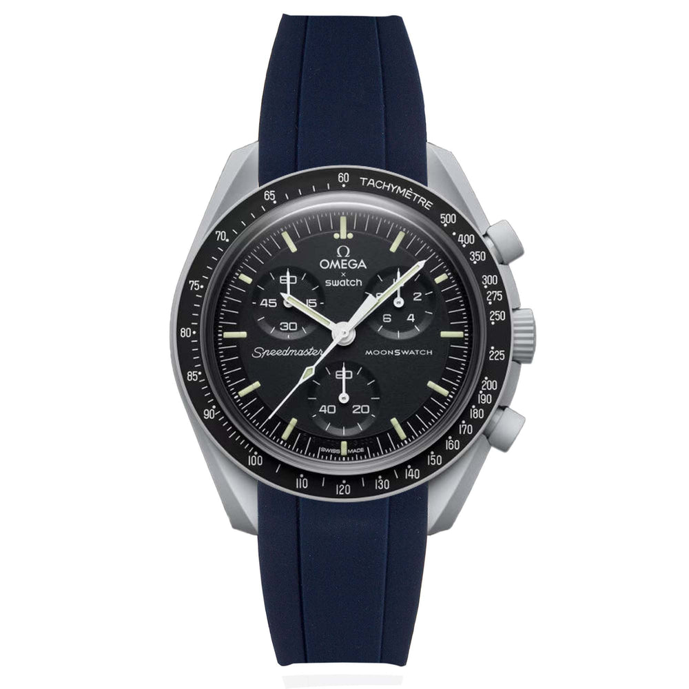 Brown Curved End Rubber Watch Strap | Omega x Swatch | Mission to ...