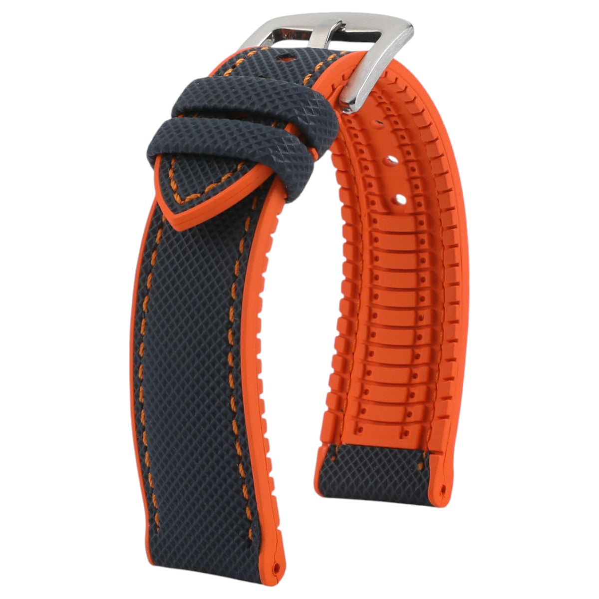 Blue Orange Hybrid Nylon Rubber Strap