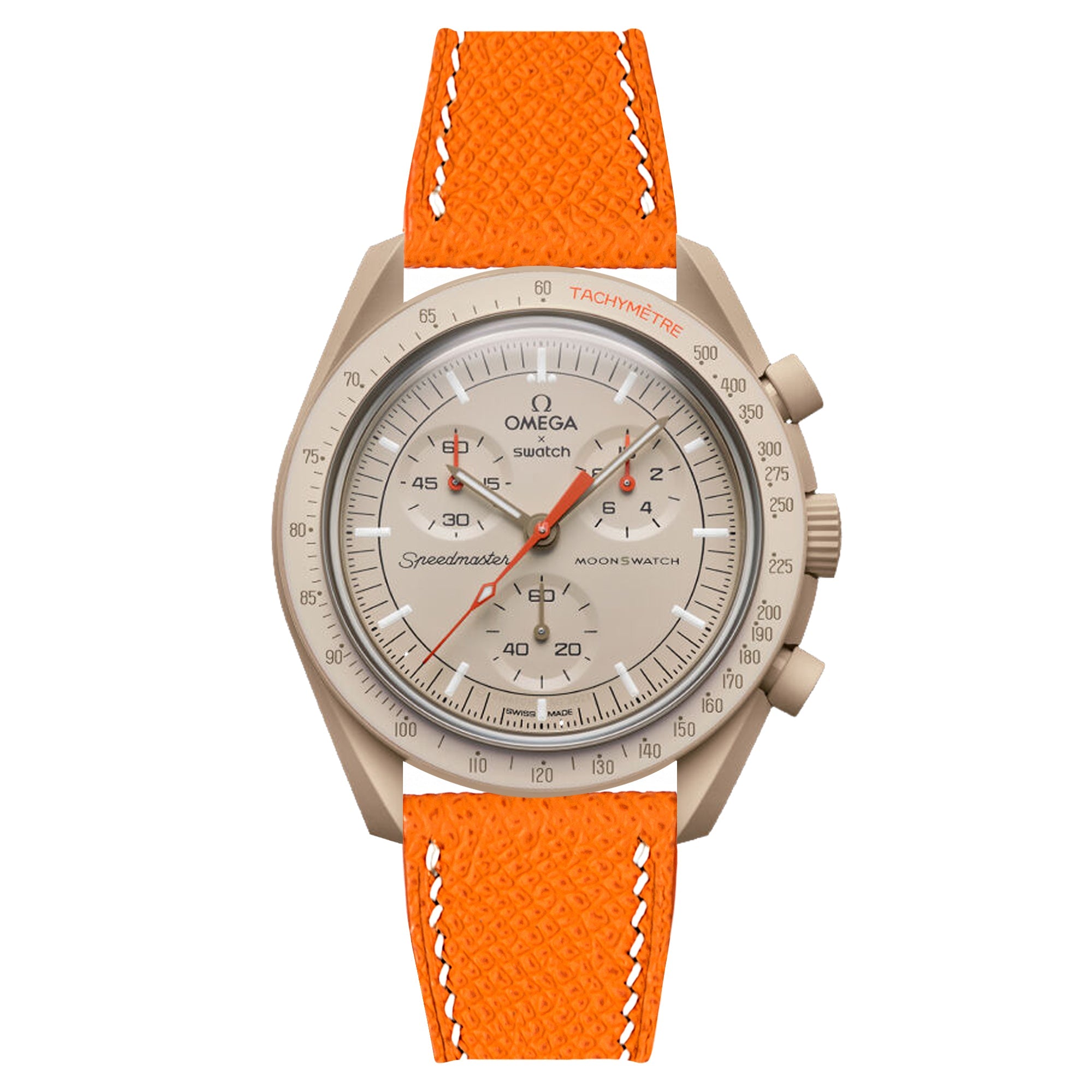 Orange Epsom Leather Strap | Omega x Swatch Moonswatch Mission to ...