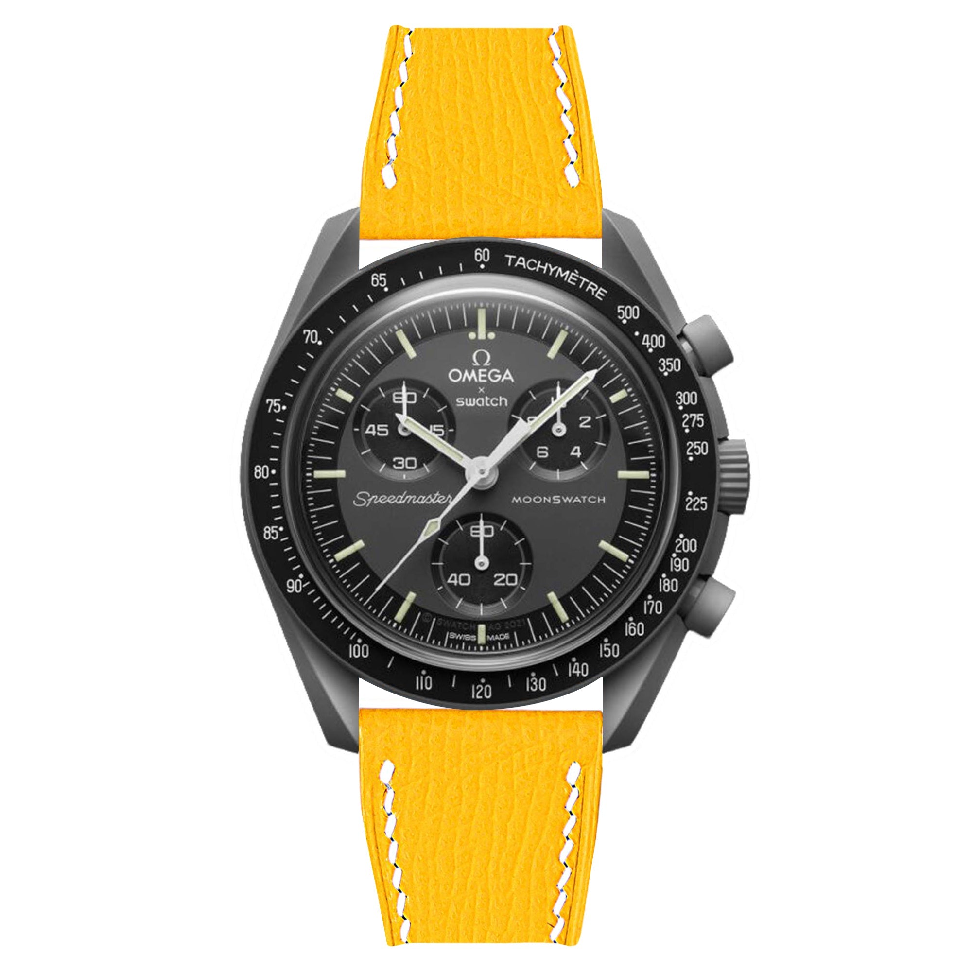Sun Yellow Epsom Leather Strap | Omega x Swatch Moonswatch Mission to ...