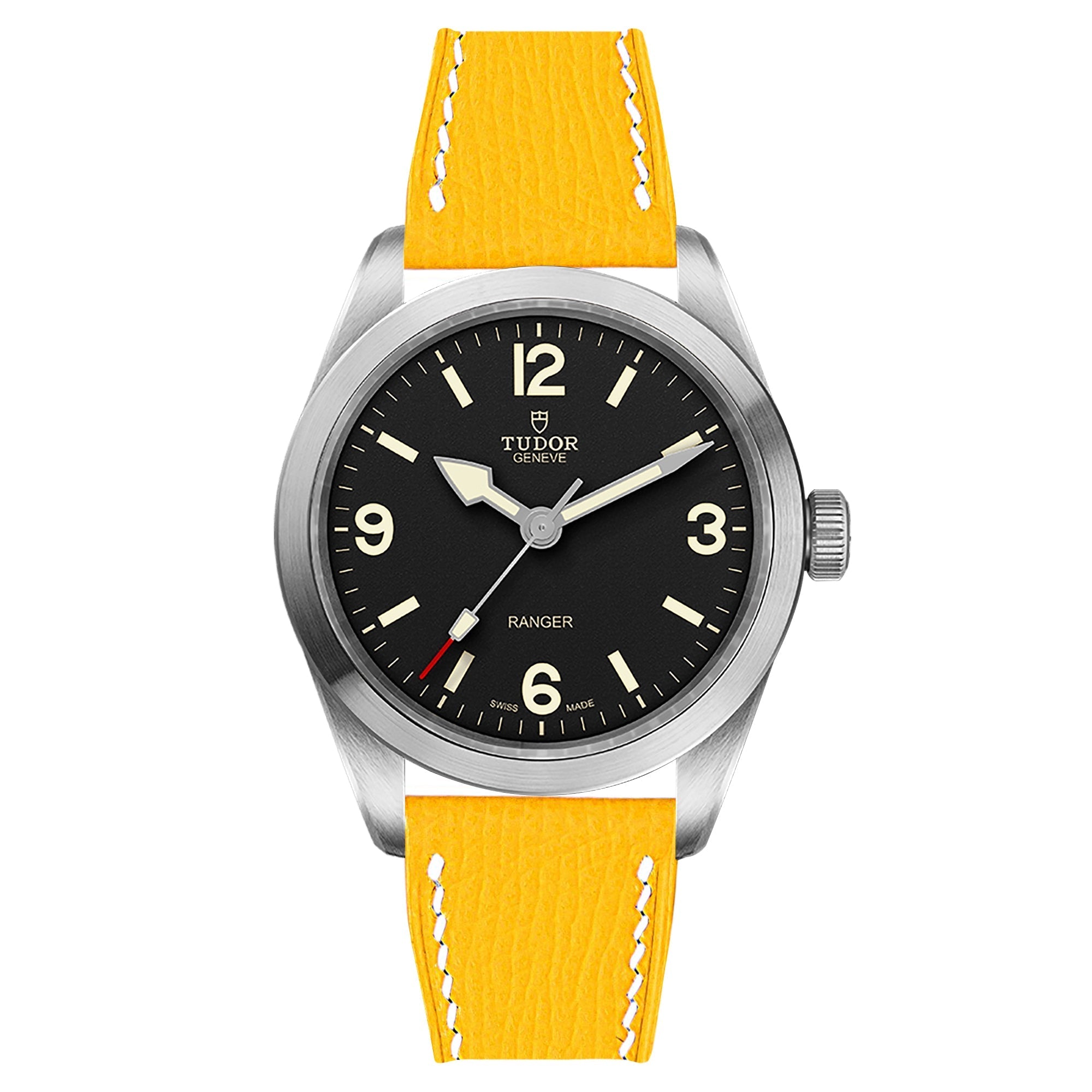 Sun Yellow Epsom Leather Watch Band for Tudor Ranger - Quick-Release | 20mm