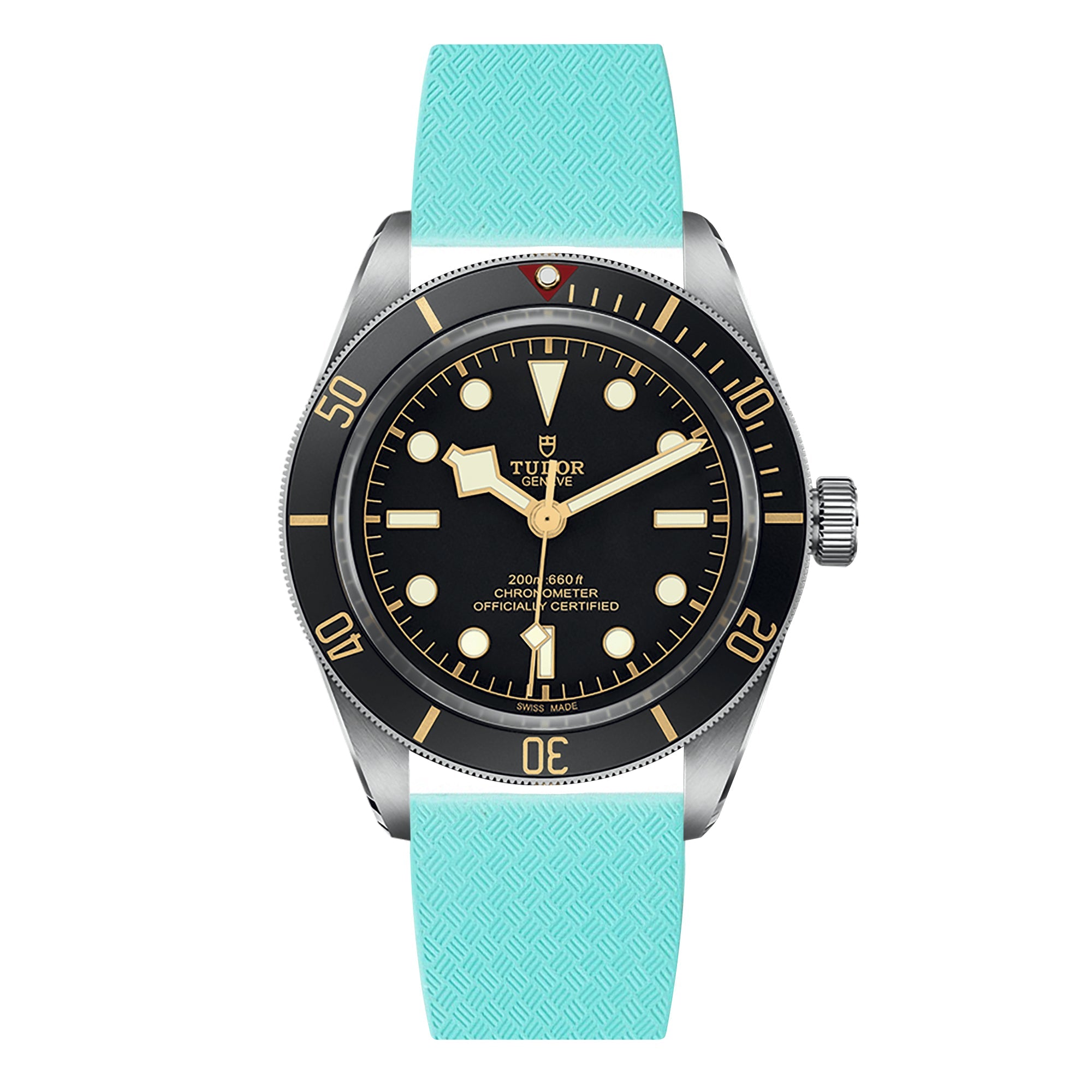 Turquoise FKM Rubber Watch Band | Tudor Black Bay 58
