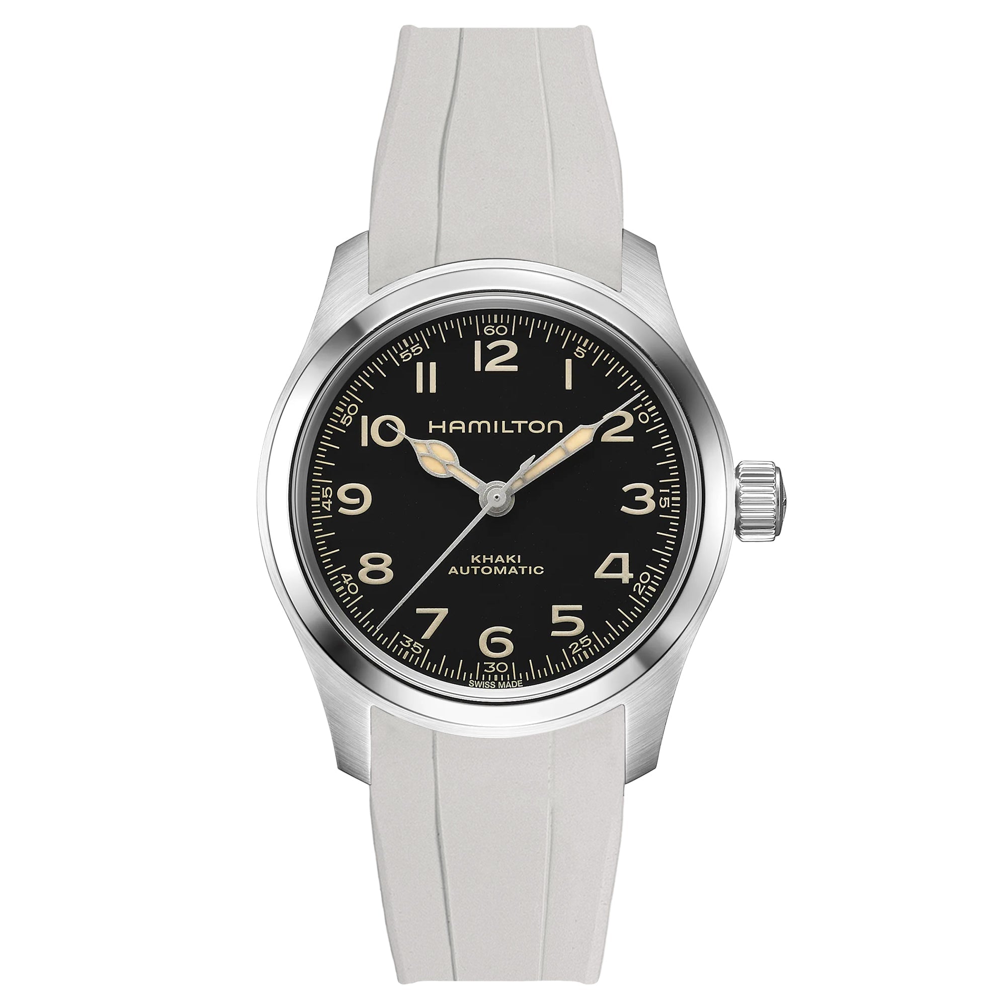 White FKM Rubber Watch Band for Hamilton Khaki Murph 38 | 20mm