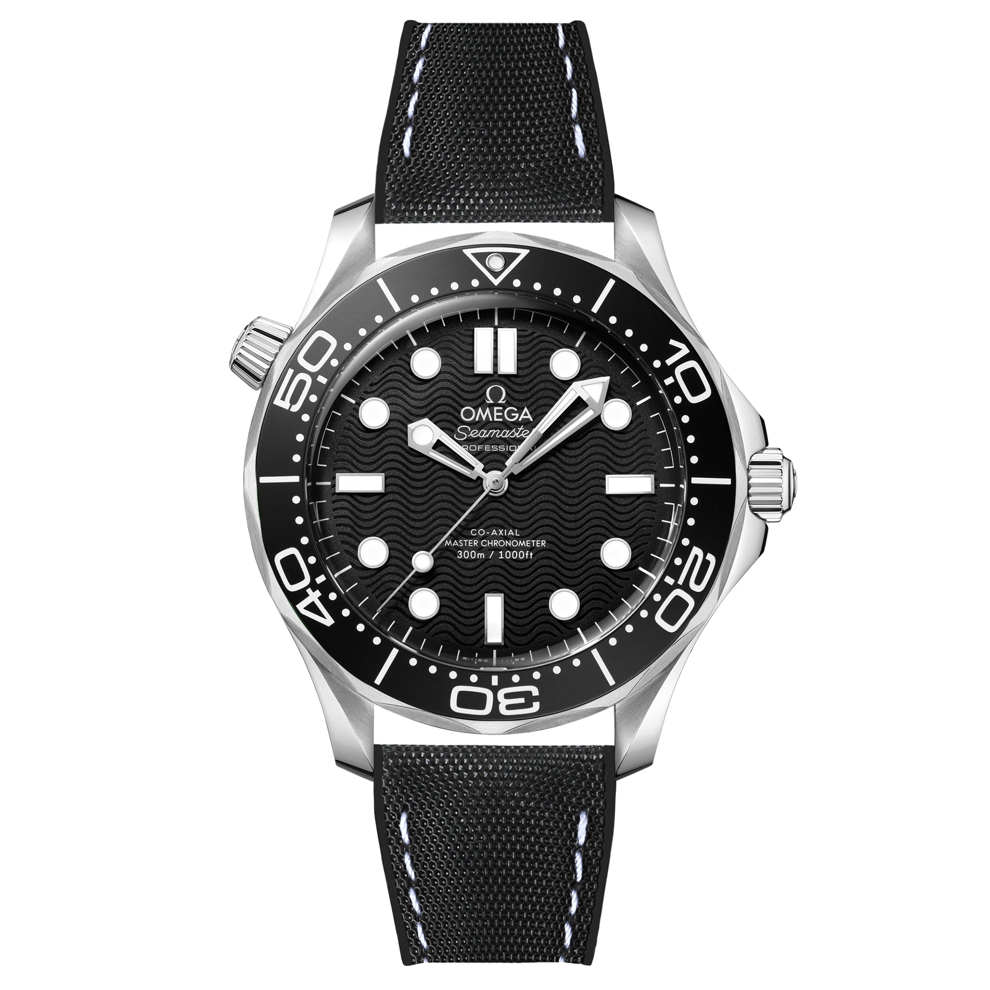 White Luca Canvas Nylon Hybrid Strap | Omega Seamaster 300
