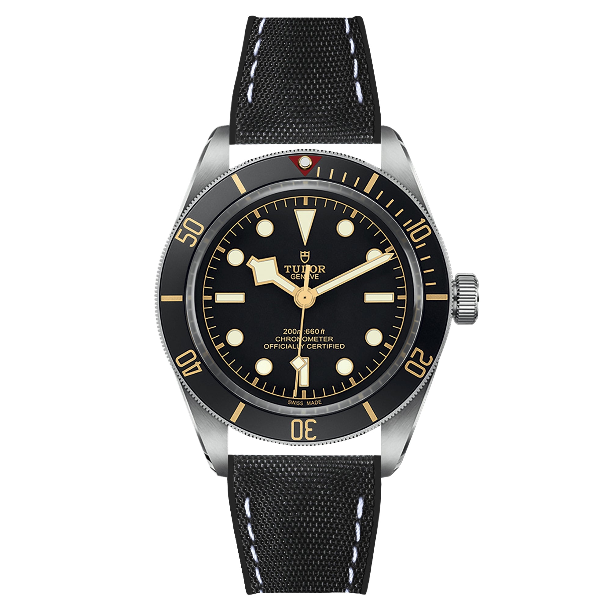 White Luca Canvas Nylon Hybrid Strap | Tudor Black Bay 58