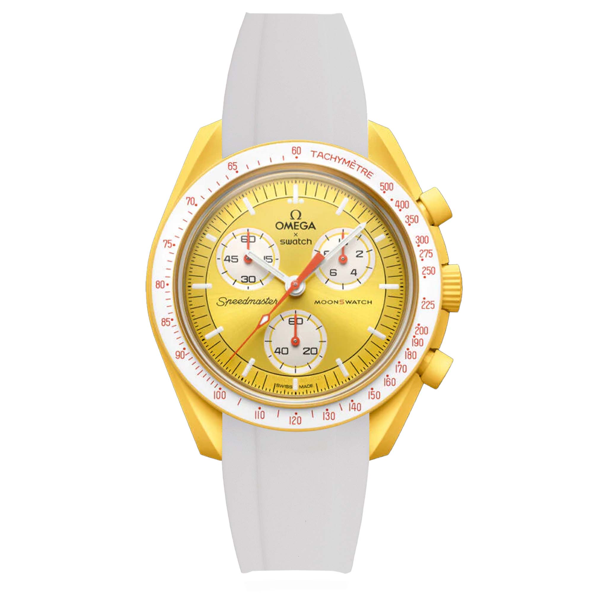 White Curved End Rubber Strap | Omega x Swatch | Mission to the Sun