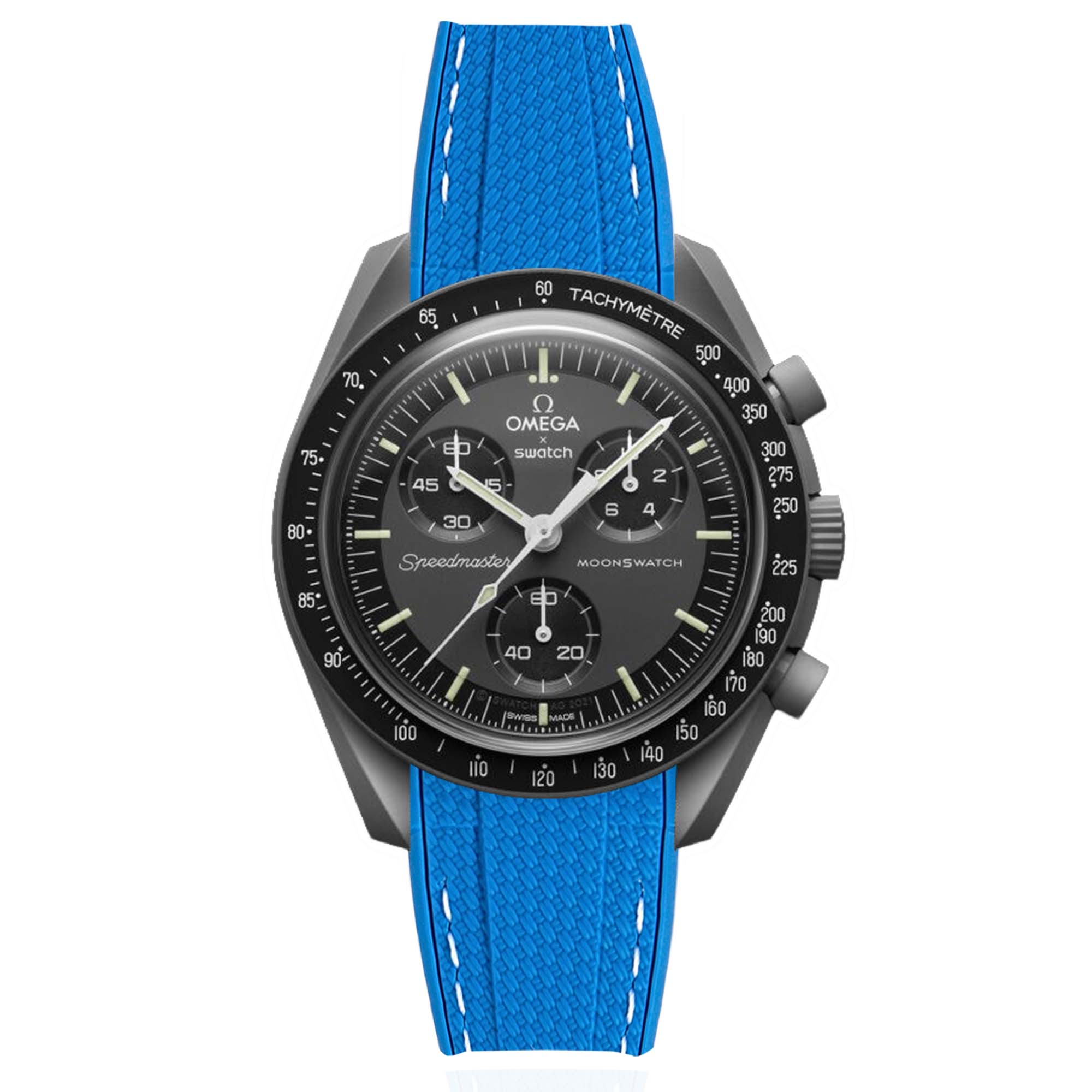 Azure Textured Silicone Watch Strap | Omega x Swatch | Mission to Mercury