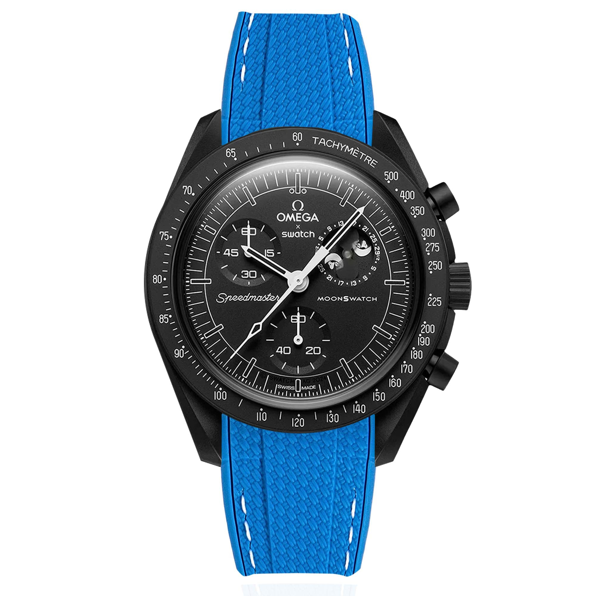Azure Textured Rubber Watch Strap | Omega x Swatch MoonSwatch Snoopy