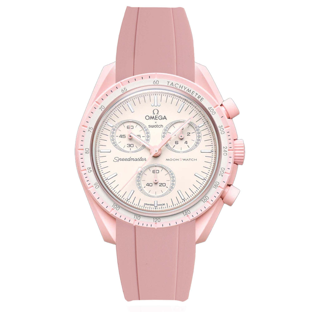 Red Curved End Rubber Watch Strap | Omega Speedmaster Moonwatch | 20mm