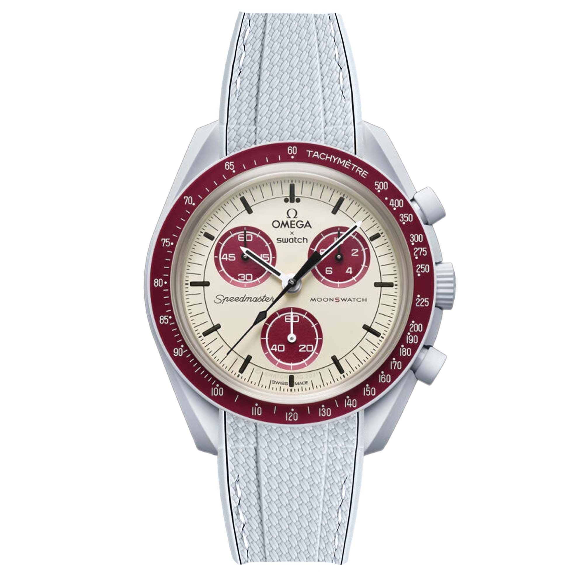 Light Grey Textured Rubber Watch Band | Omega x Swatch | 20mm