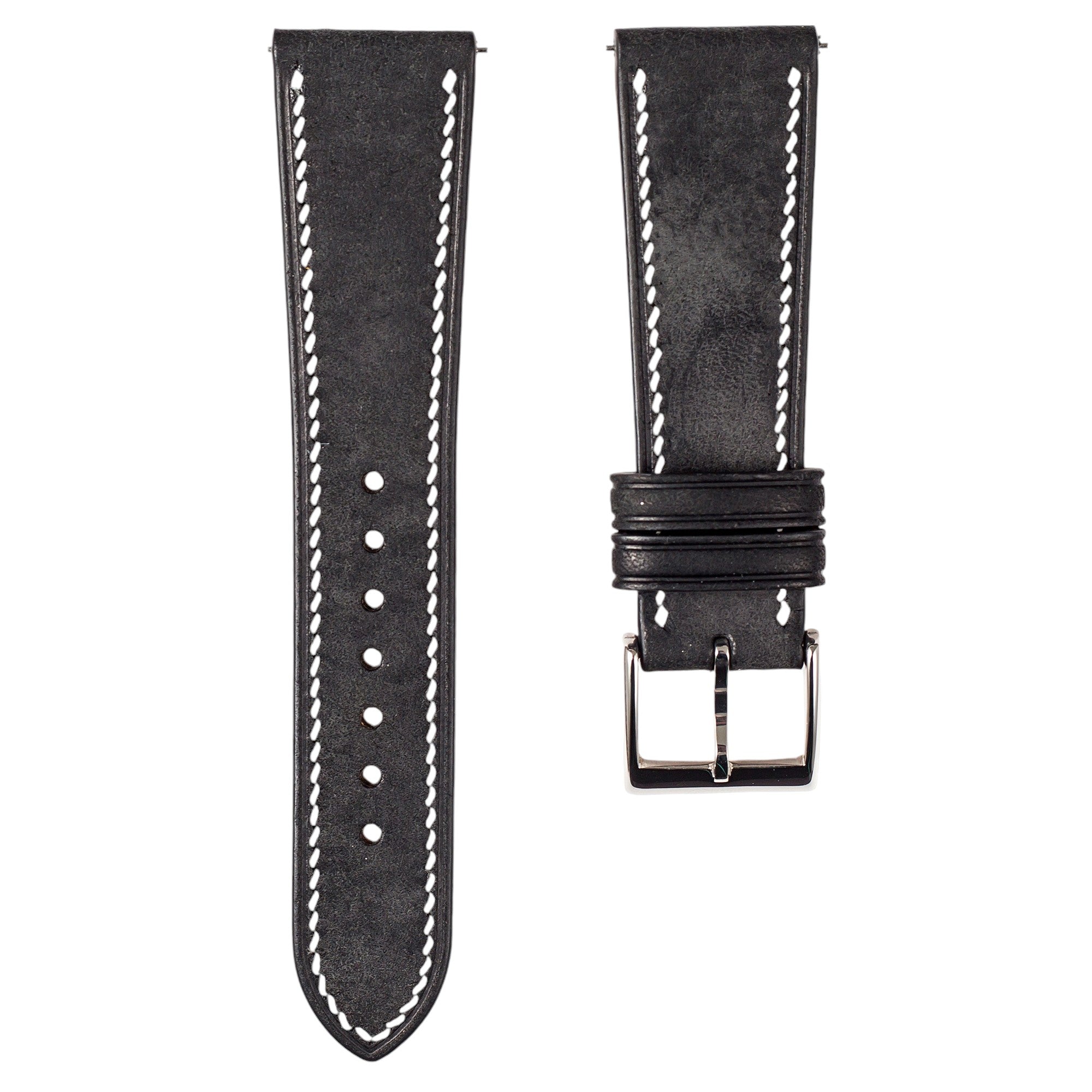 Black Pueblo Calfskin Leather Watch Band | 20mm/22mm | Replacement Strap