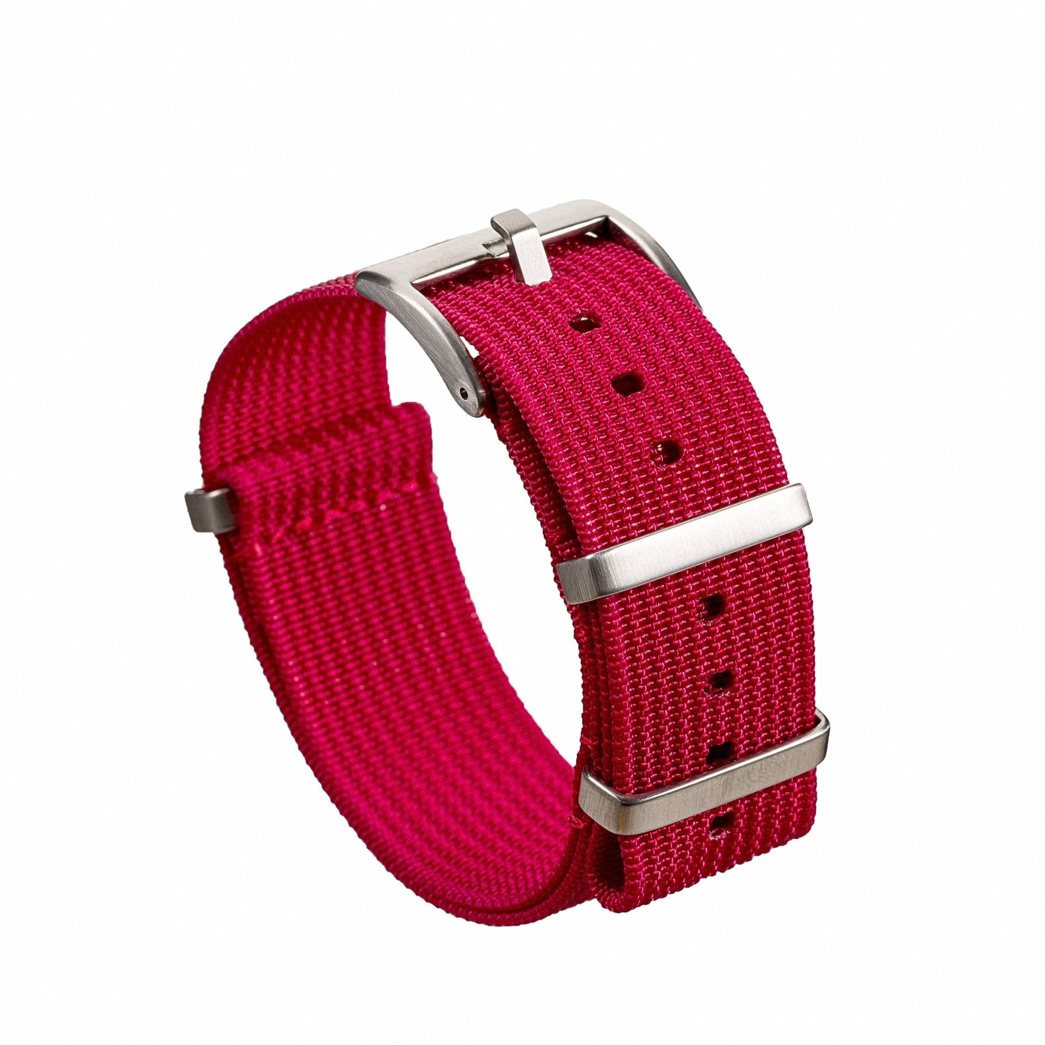 Magenta Ribbed Ballistic Nylon Watch Strap | 20mm/22mm