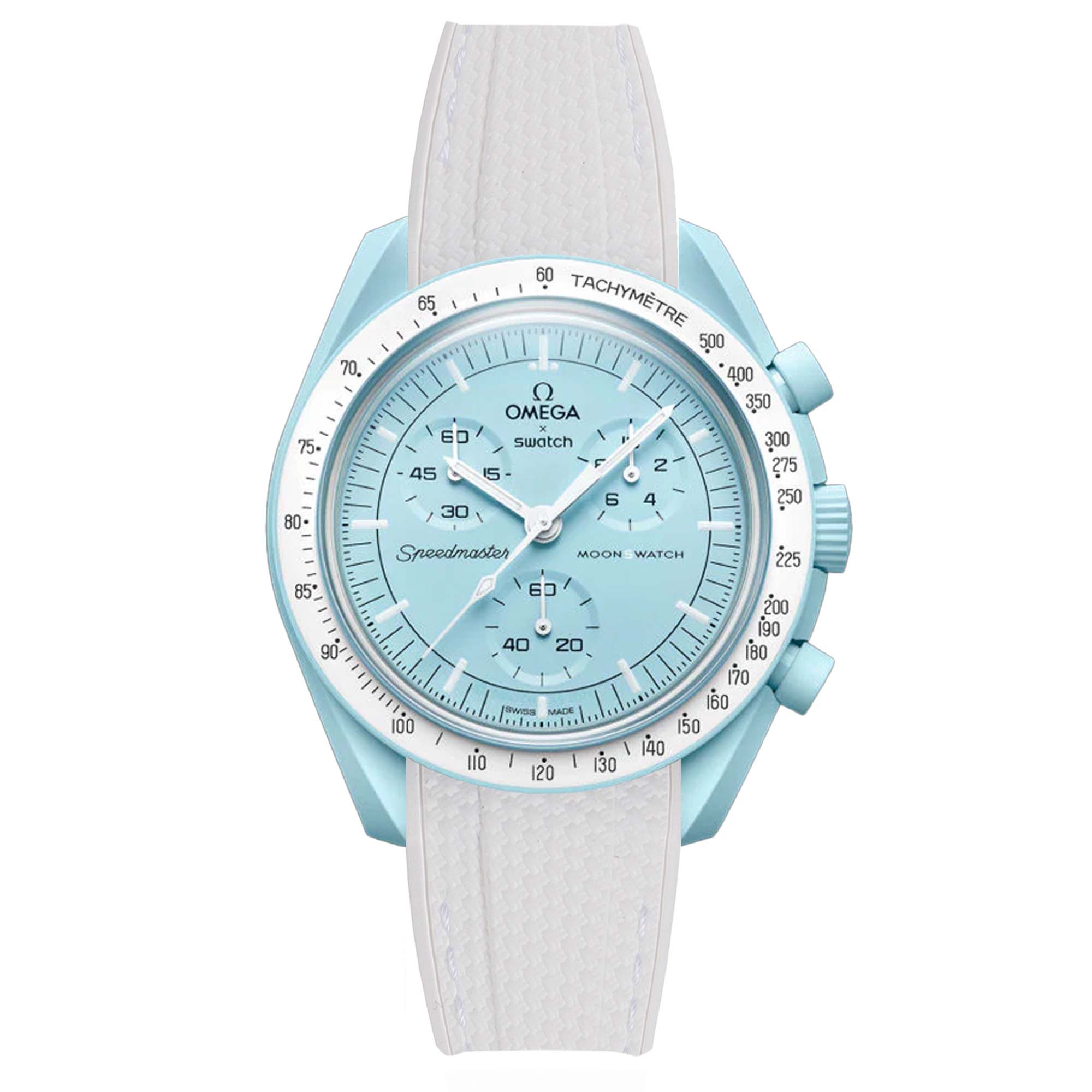 White Textured Rubber Watch Band | Omega x Swatch | Mission to Uranus