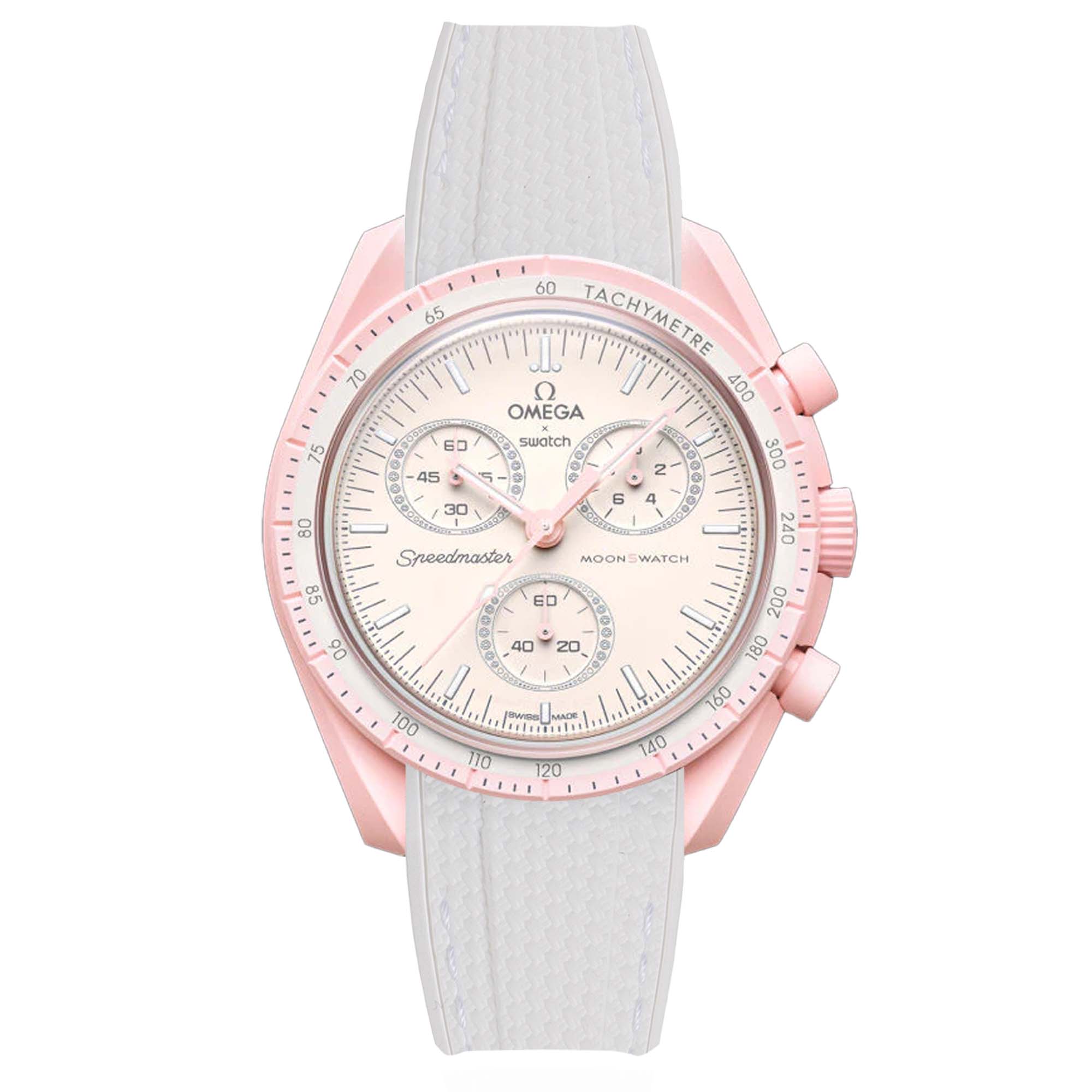 White Textured Rubber Watch Band | Omega x Swatch | Mission to Venus