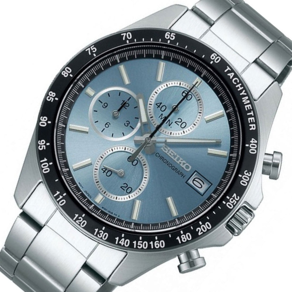 Seiko Spirit JDM Selection Blue Dial Chronograph Quartz Gents Watch SB